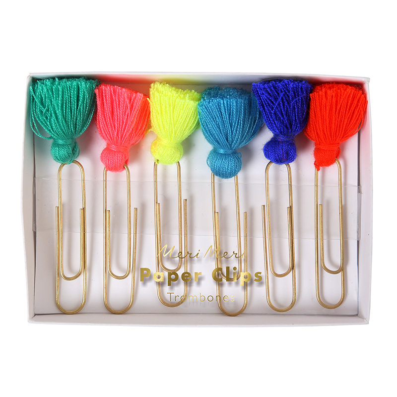 Colourful Tassel Paper Clips By Meri Meri - Vibrant Home