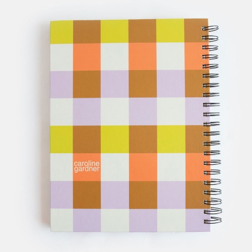 Orange and yellow Multi Check A4 Size Spiral Hardback Notebook By ...