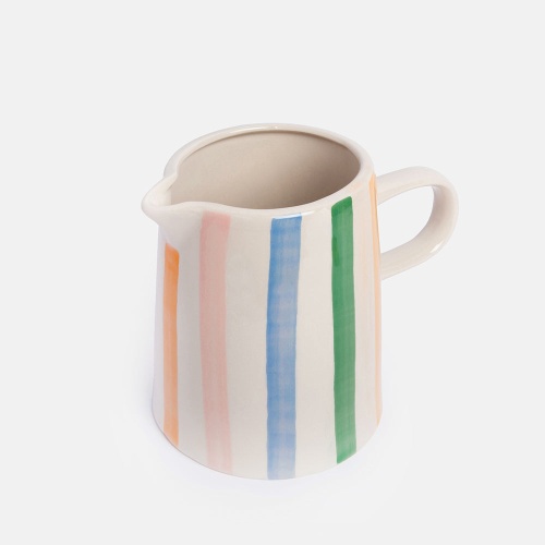 Colourful Stripe Hand Painted Jug By Caroline Gardner - Vibrant Home