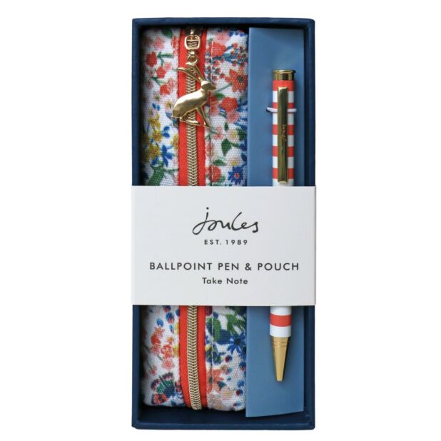 Stripe Print Pen & Floral Pencil Case Set By Joules - Vibrant Home