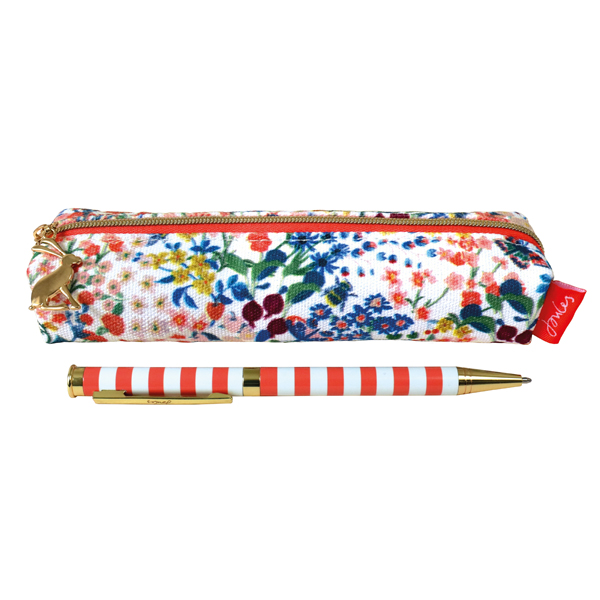 Stripe Print Pen & Floral Pencil Case Set By Joules - Vibrant Home