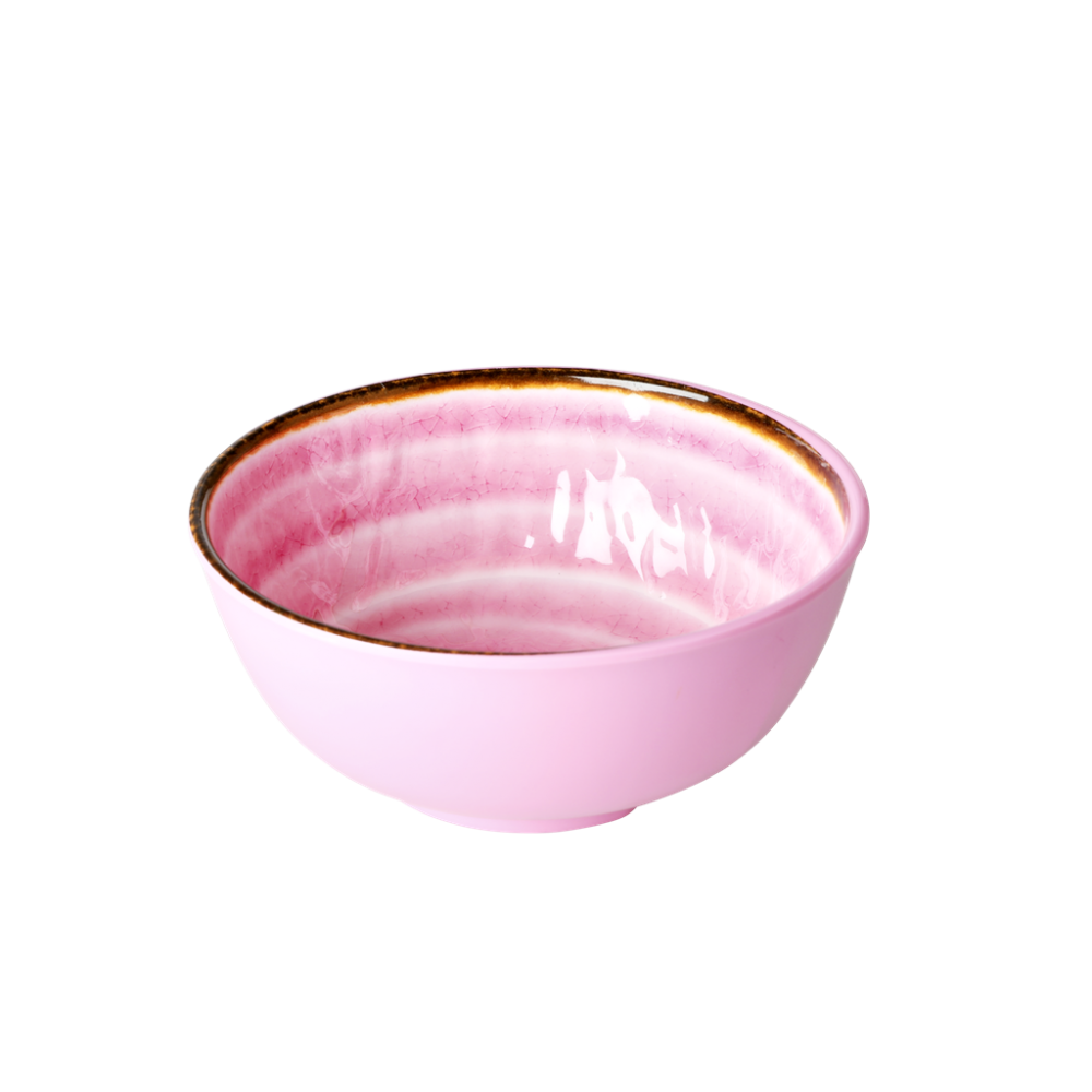 Pink Melamine Bowl with Swirl Print Rice DK - Vibrant Home