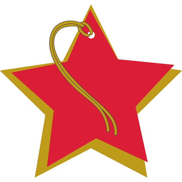Red and Gold Star Christmas Gift Tags, Set of 4 - Vibrant Home