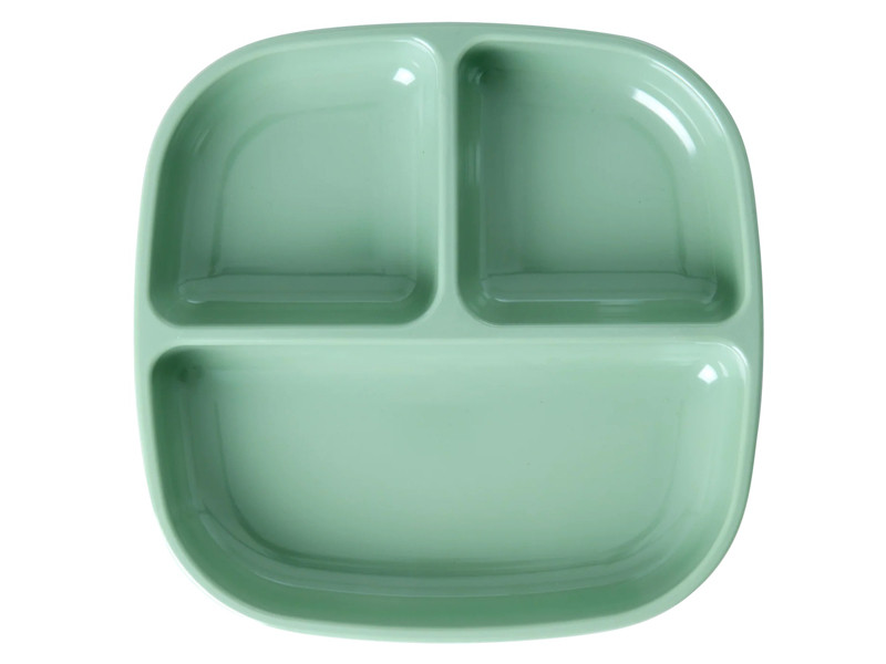 Green Print Kids 3 Room Melamine Plate Rice DK - Vibrant Home