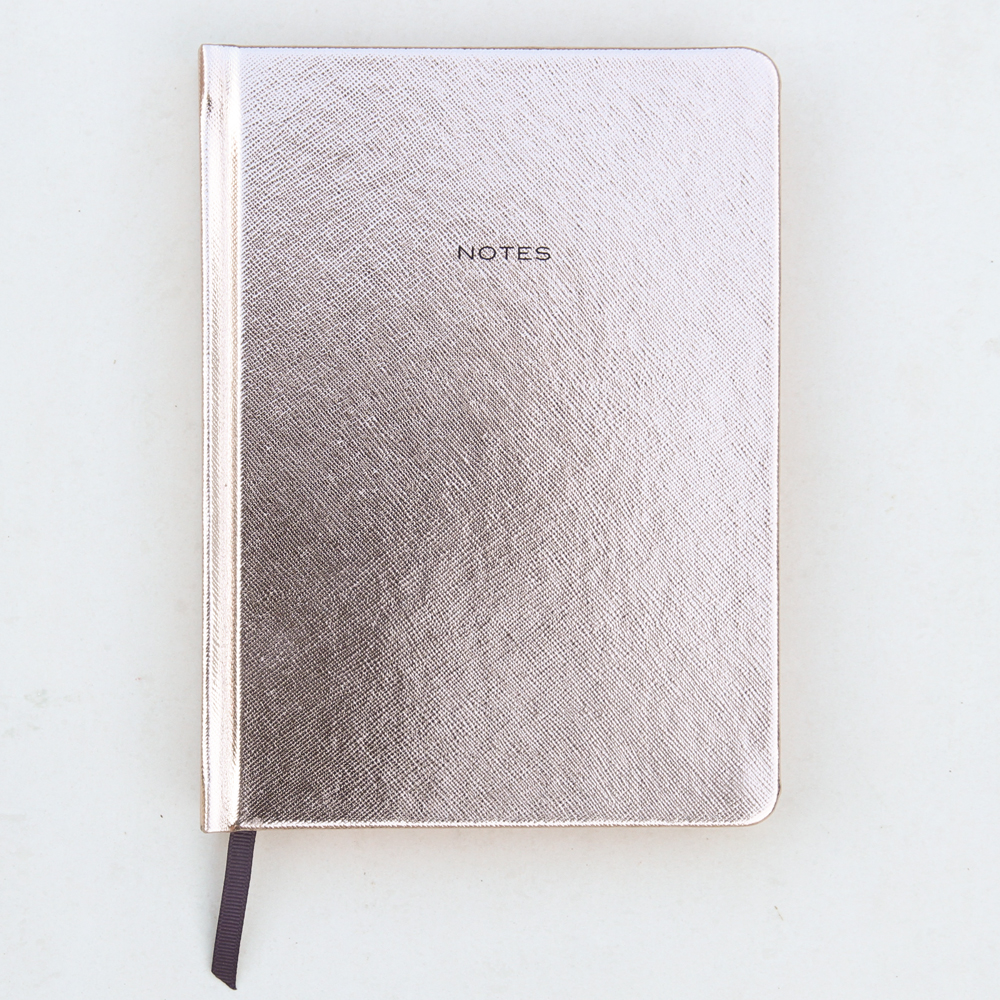 Rose Gold Metallic Hardback Notebook By Caroline Gardner - Vibrant Home