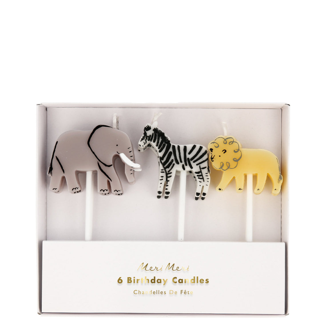Set of 6 Jungle Animal Shaped Candles By Meri Meri - Vibrant Home