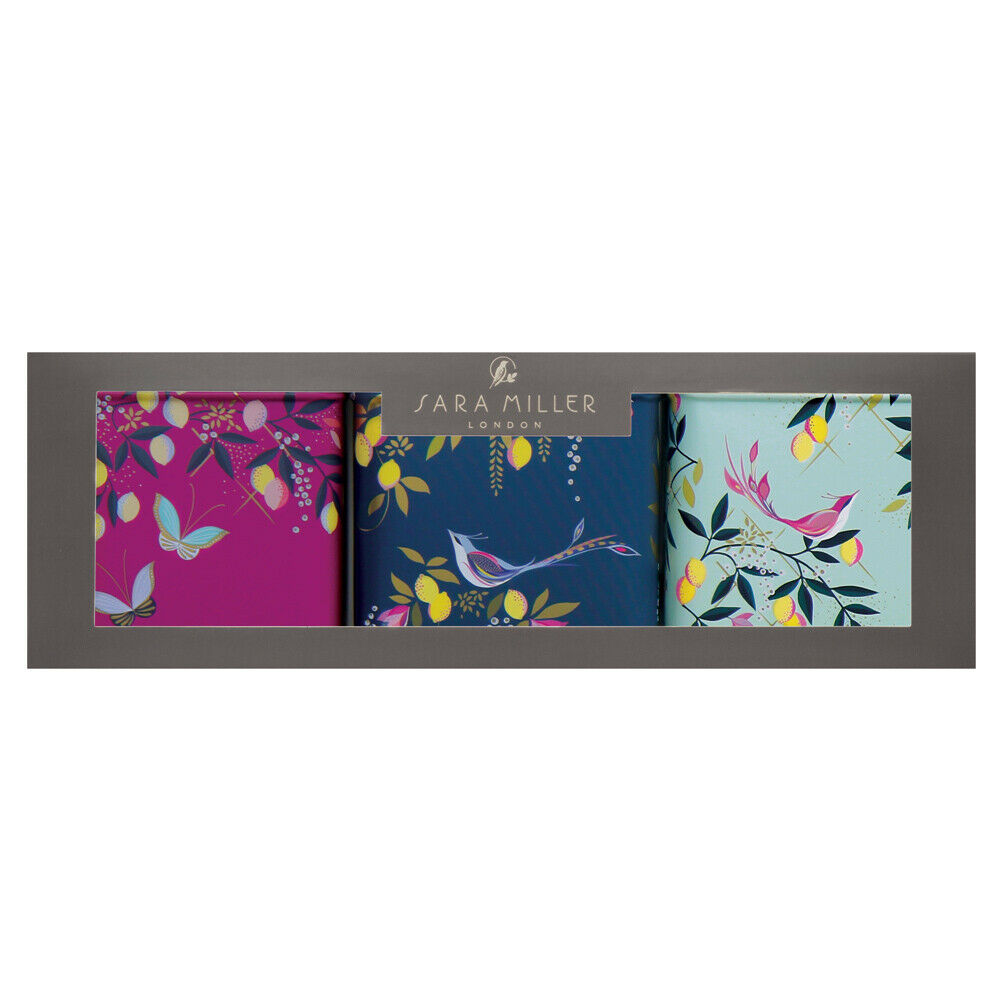 Sara Miller Set of 3 Square Tins Orchard Print - Vibrant Home