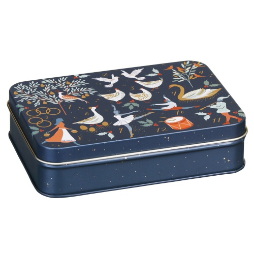 Twelve Days of Christmas Small Rectangular Tin Sara Miller - Vibrant Home