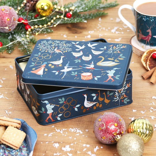 Twelve Days of Christmas Rectangular Storage Tin By Sara Miller London ...