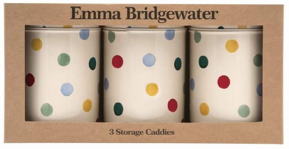 Emma Bridgewater Polka Dot Print Set of 3 Tin Caddies - Vibrant Home