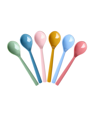 Set of 6 Melamine Spoons All You Need is Love Colours By Rice - Vibrant ...