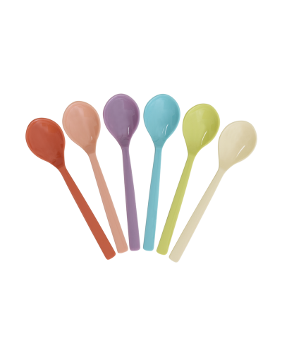 Set of 6 Melamine Spoons In Glory Days Colours By Rice - Vibrant Home