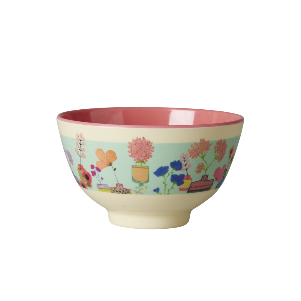 Small Colourful Flower Display Print Melamine Bowl Rice DK - Vibrant Home
