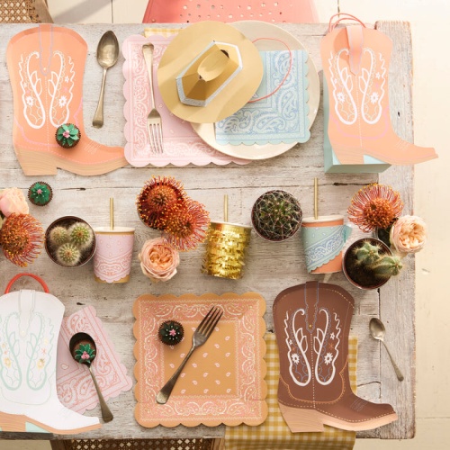 Western Boot Shape Paper Plate By Meri Meri - Vibrant Home