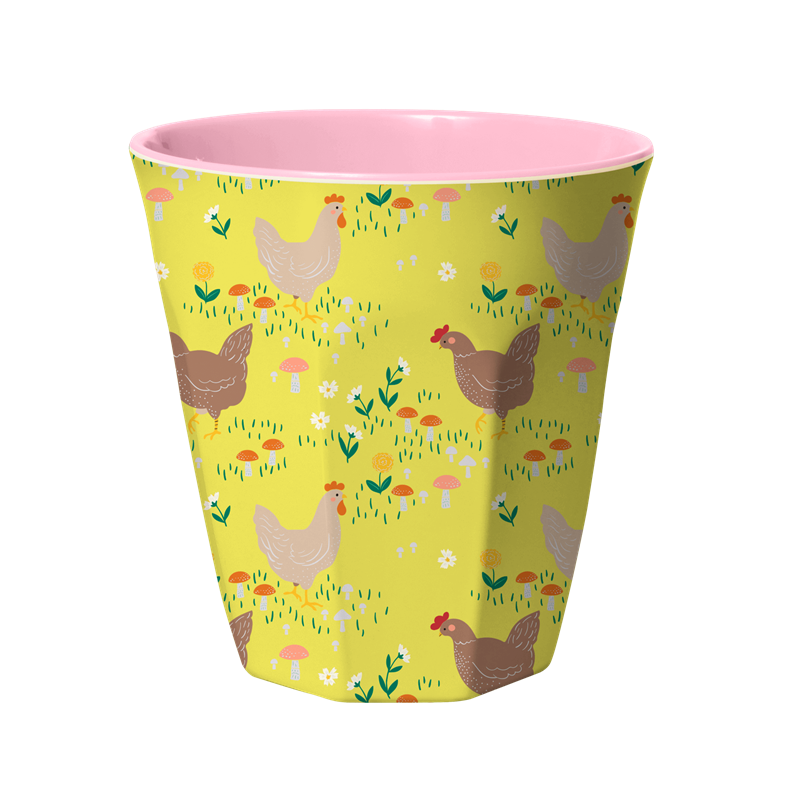 Easter Yellow Hen Print Melamine Cup by Rice DK - Vibrant Home