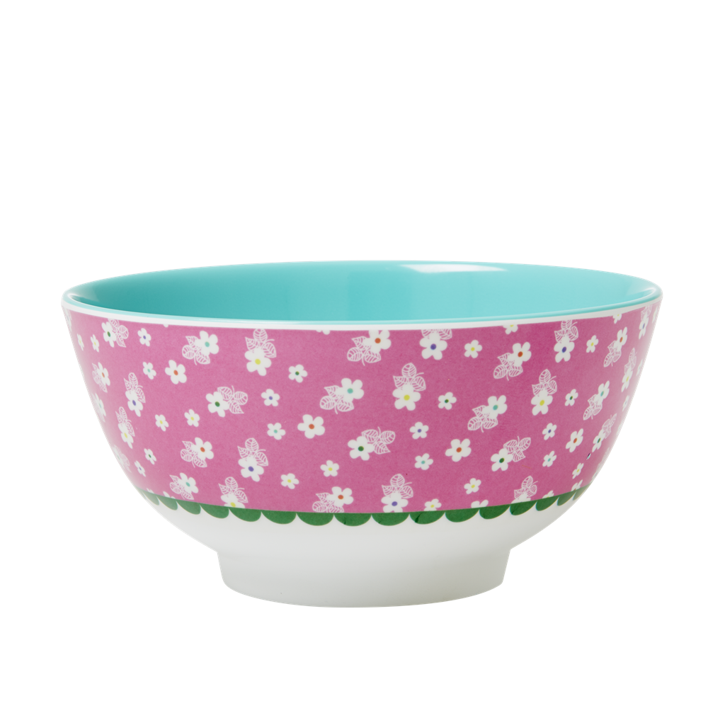 Pink Flower Print Melamine Bowl By Rice DK - Vibrant Home