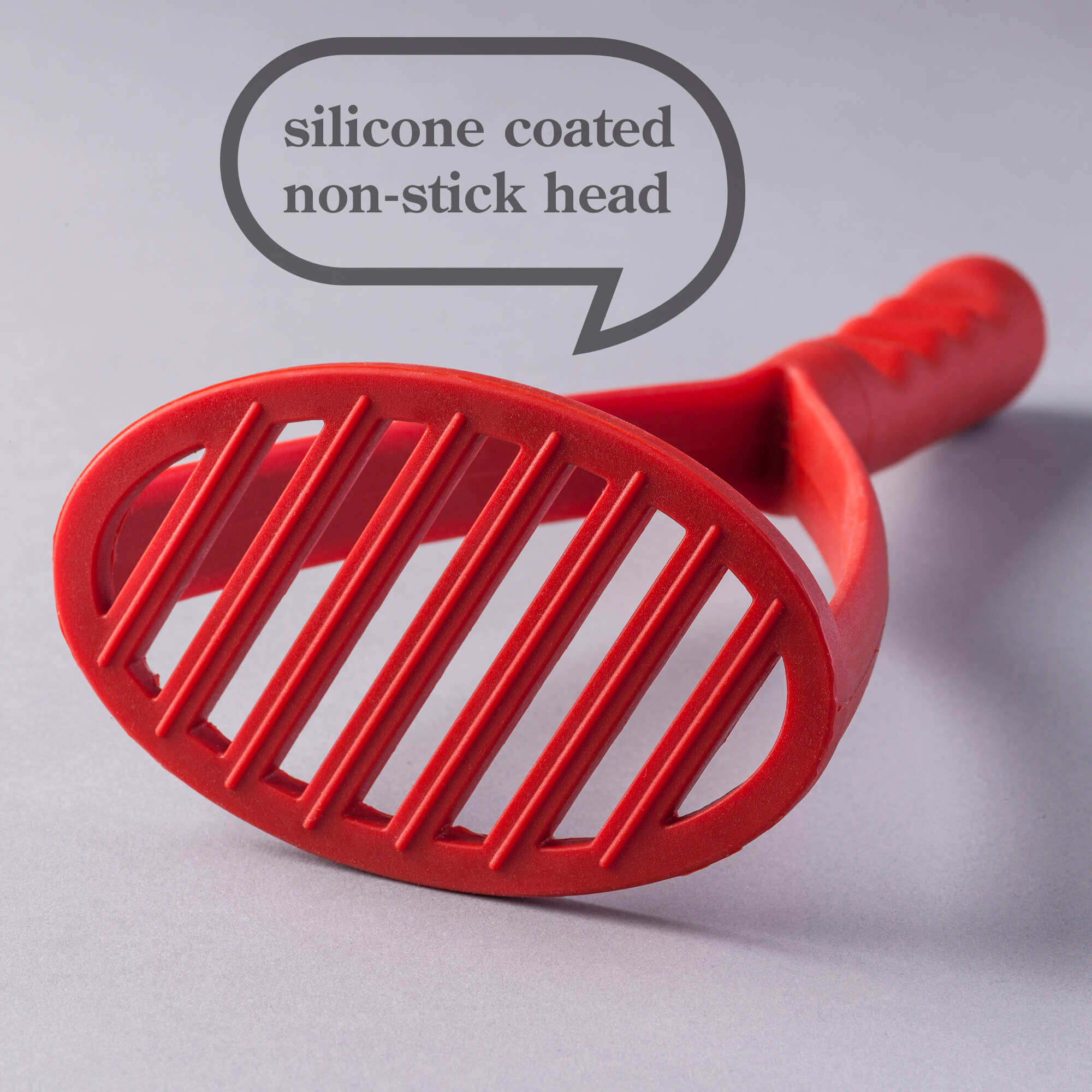 Red Potato Masher By CKS Zeal, Ergonomic Silicone Handle - Vibrant Home