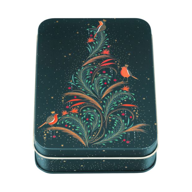 Robin Print Small Rectangular Christmas Tin By Sara Miller London ...