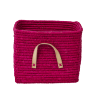 Set of 2 Raffia Bread Baskets Fuchsia & Purple by Rice DK - Vibrant Home