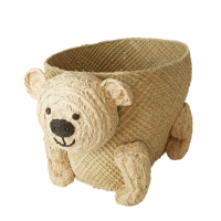 Elephant Shape Kids Raffia Storage Basket Rice DK - Vibrant Home